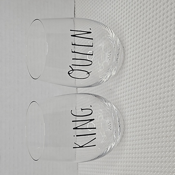 Rae Dunn | Dining | Rae Dunn Stemless Wine Glass King Queen | Poshmark